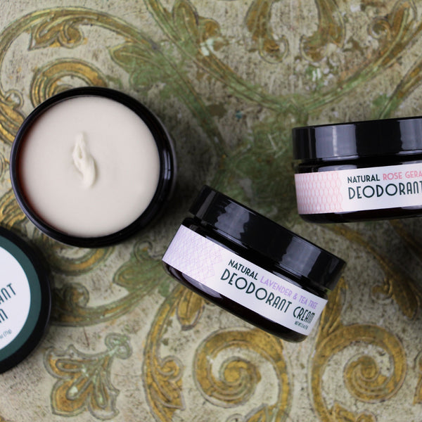 Natural Deodorant Cream, Rose-Geranium - Gilded Olive Apothecary